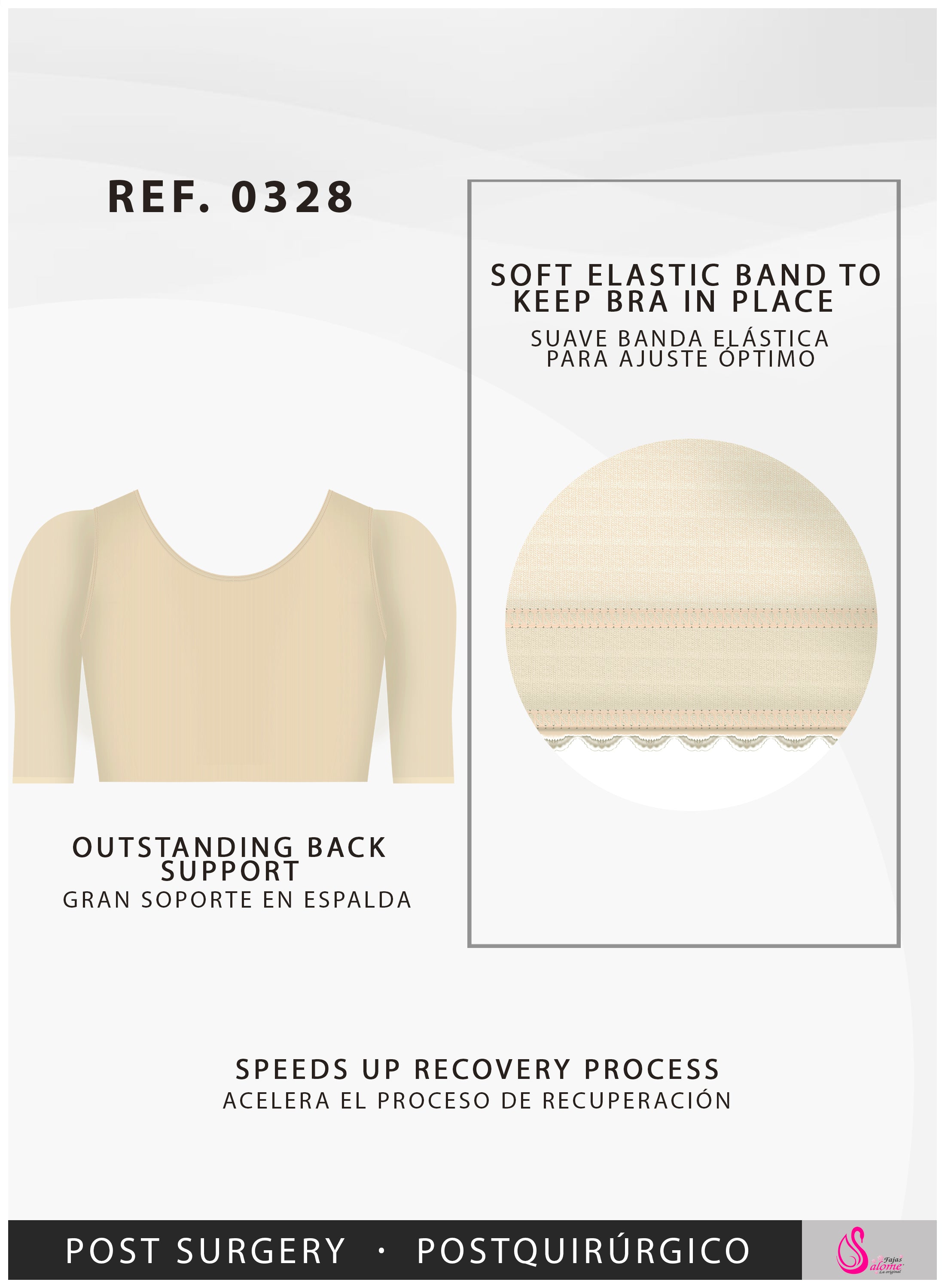 Fajas Salome 0328-3 | Post Surgical Bra with Sleeves – Shapes Secrets Fajas